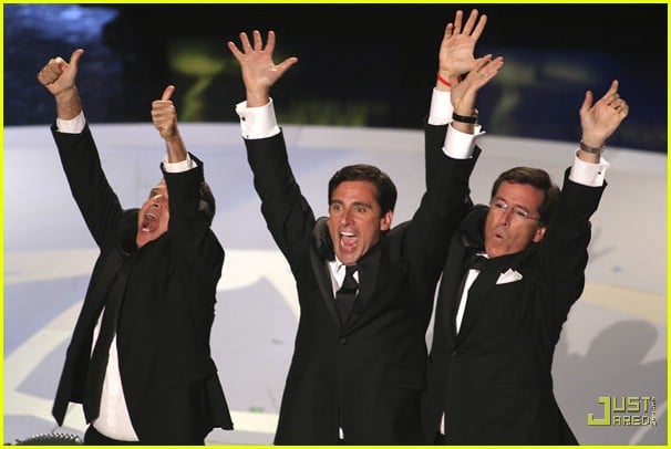 Colbert, Carell & Stewart Hug @ Emmys 2007: Photo 593841 | Emmy Awards ...