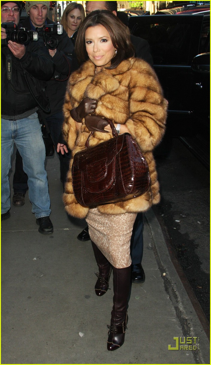 Eva Longoria is Warm -- Fur Sure!: Photo 897501 | Photos | Just Jared ...