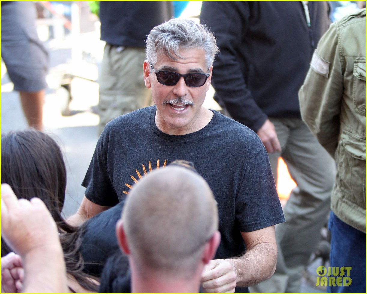 George Clooney Greets Fans on 'Monuments Men' Set: Photo 2885864 ...