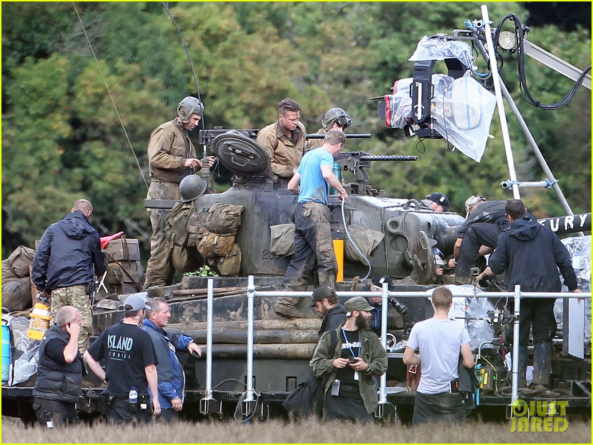 Brad Pitt & Shia LaBeouf Continue Filming 'Fury' Tank Scenes: Photo ...