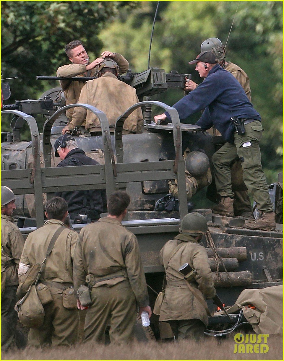 Brad Pitt & Shia LaBeouf Continue Filming 'Fury' Tank Scenes: Photo ...