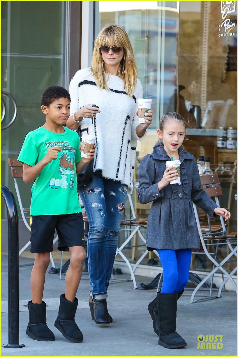 Heidi Klum Grabs Coffee Before JAG Gym Stop with the Kids!: Photo ...