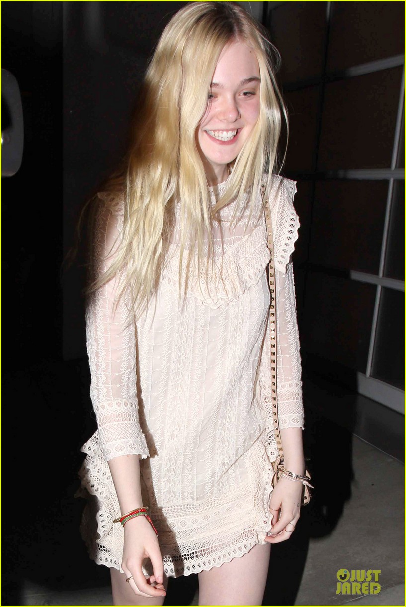 Elle Fanning Teases the Cameras in Sheer Dress at Mr. Chow!: Photo ...