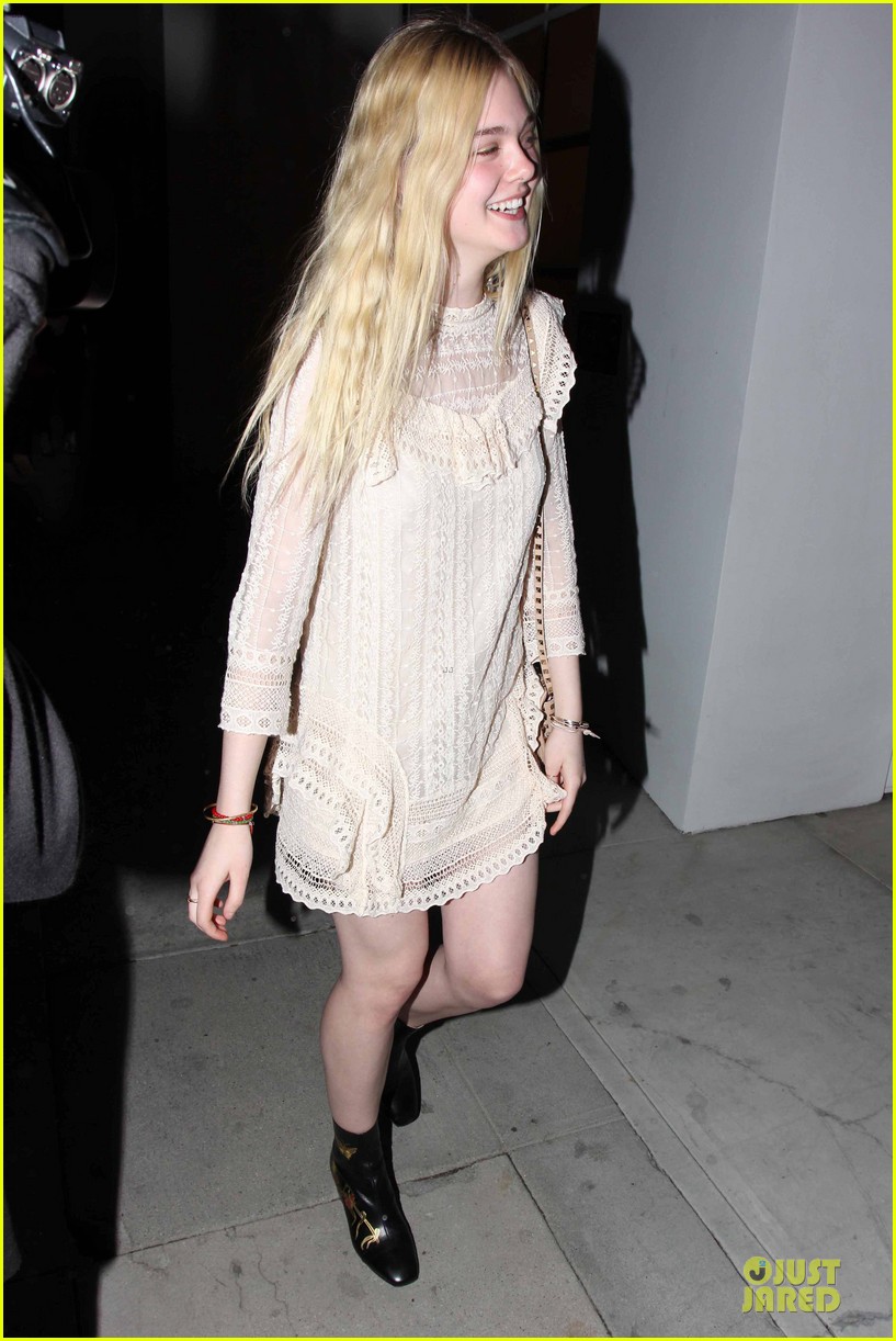 Elle Fanning Teases the Cameras in Sheer Dress at Mr. Chow!: Photo ...