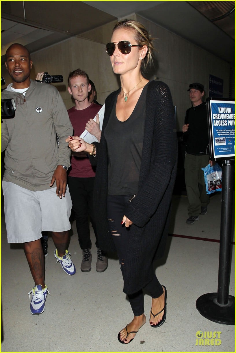 Heidi Klum's Sheer Top Gets Cameras Flashing at LAX Airport!: Photo ...