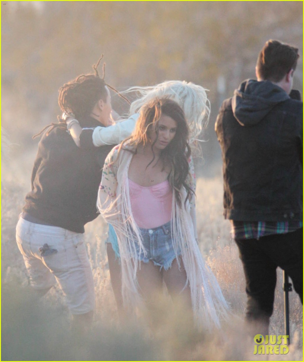 Lea Michele Gets Cozy with Co-Star on Her Music Video Set!: Photo ...