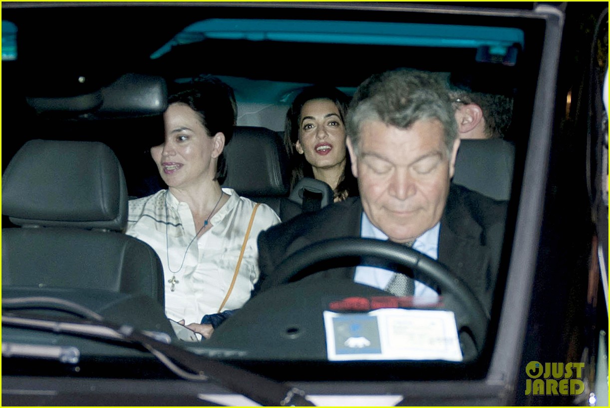 George Clooney & Fiancee Amal Alamuddin Make It a Family Night in Italy ...