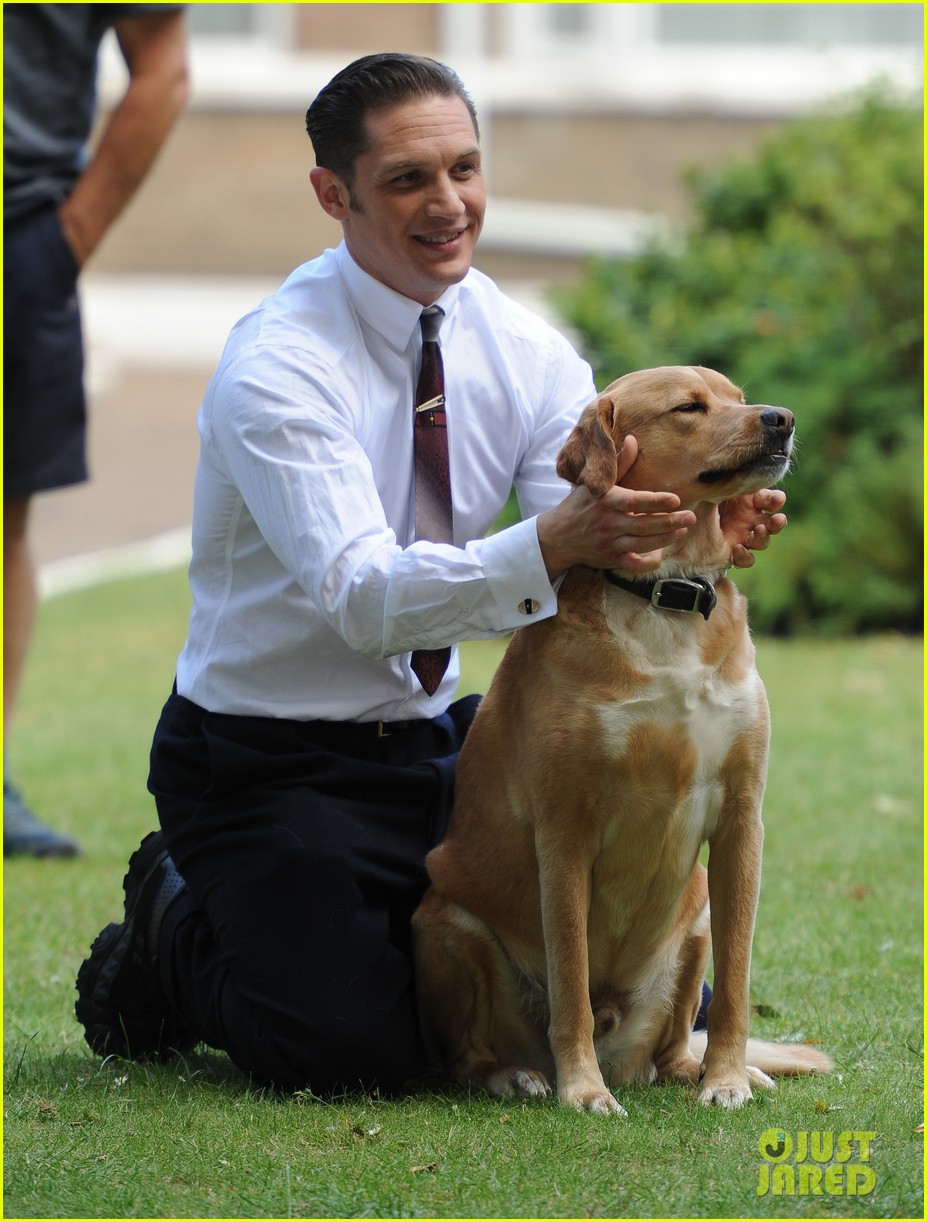 Tom Hardy Gets Playful with a Pup on the Set of Legend - See the Pics ...