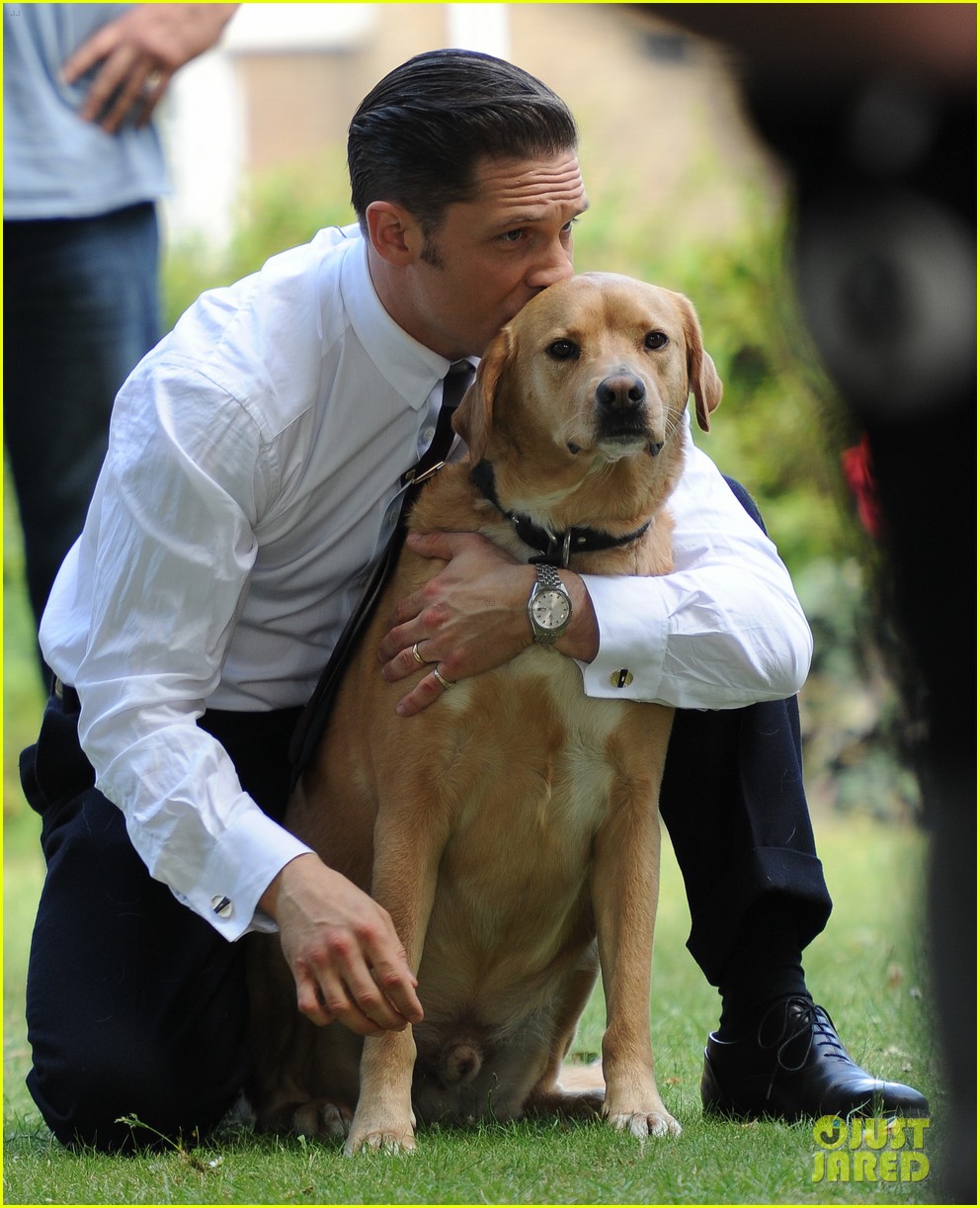 Tom Hardy Gets Playful with a Pup on the Set of Legend - See the Pics ...