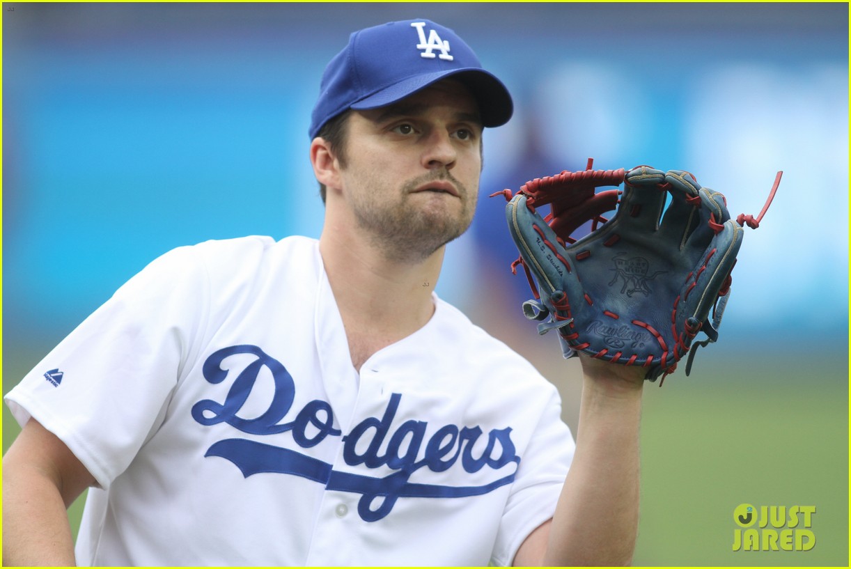 'Let's Be Cops' Stars Jake Johnson & Rob Riggle Throw Out First Pitch ...