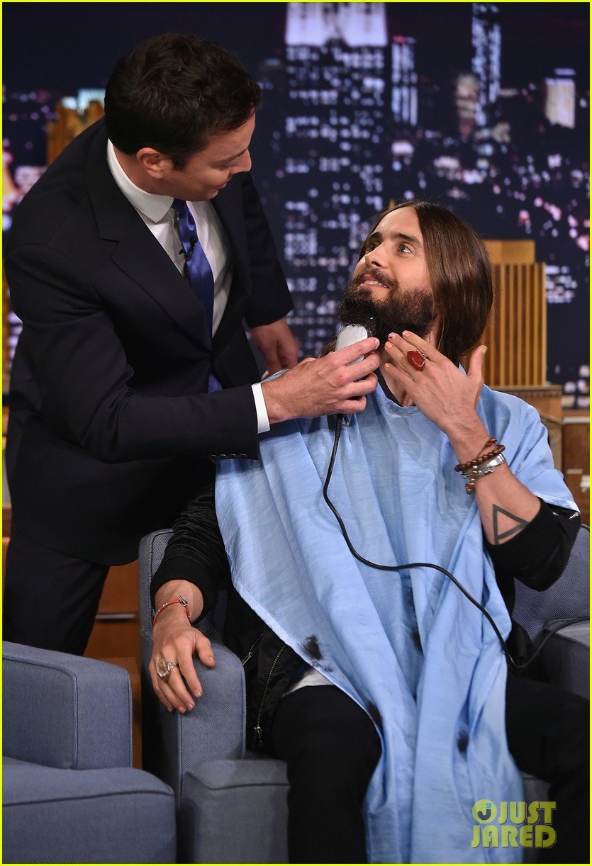 Jimmy Fallon Shaves Jared Leto's Beard on 'The Tonight Show'!: Photo ...