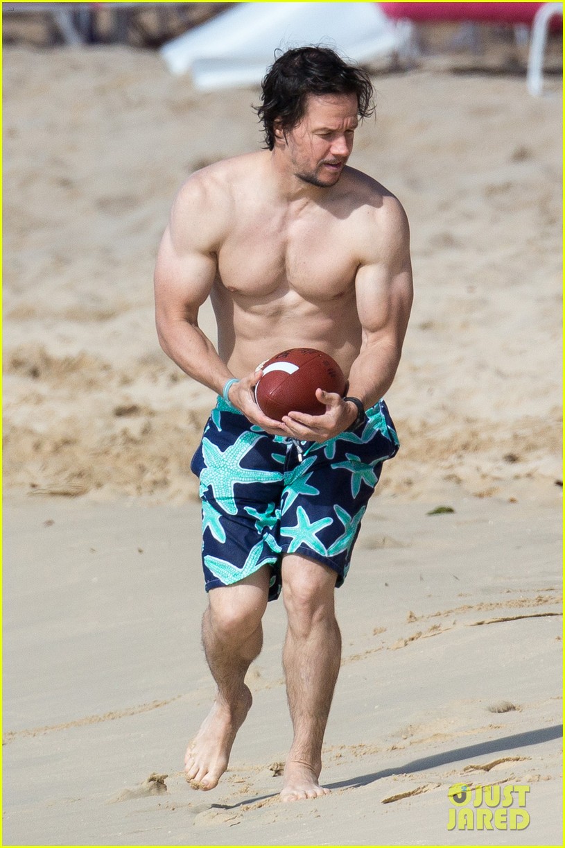 Mark Wahlberg's Muscles Are on Point for Some Beach Football: Photo ...