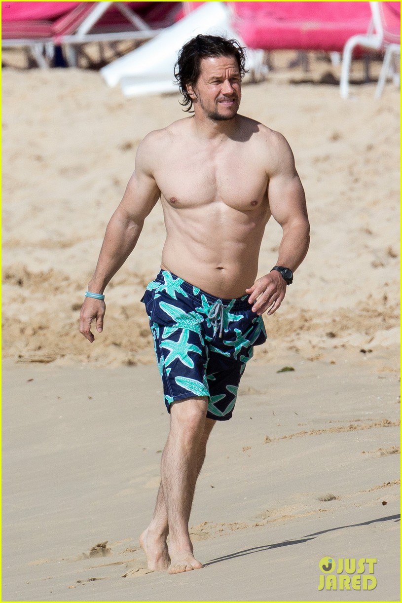 Mark Wahlberg's Muscles Are on Point for Some Beach Football: Photo ...