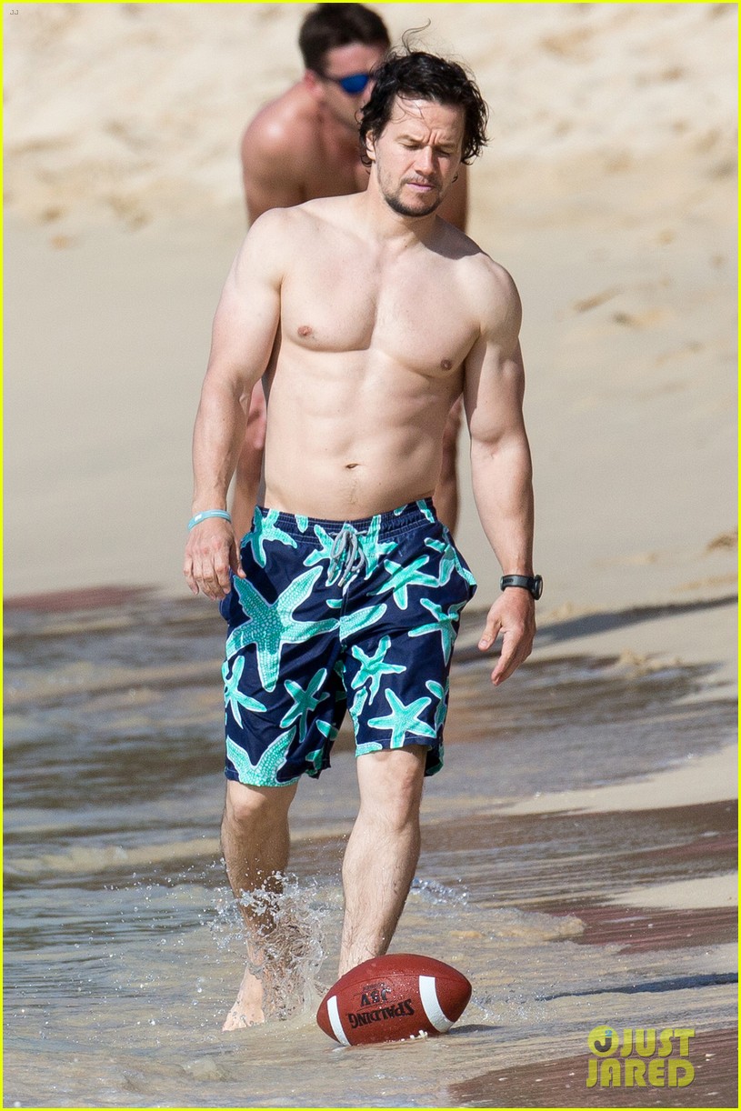 Mark Wahlberg's Muscles Are on Point for Some Beach Football: Photo ...