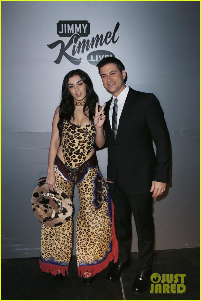 Charli XCX Works It in a Leopard Print One Piece for 'Jimmy Kimmel Live ...