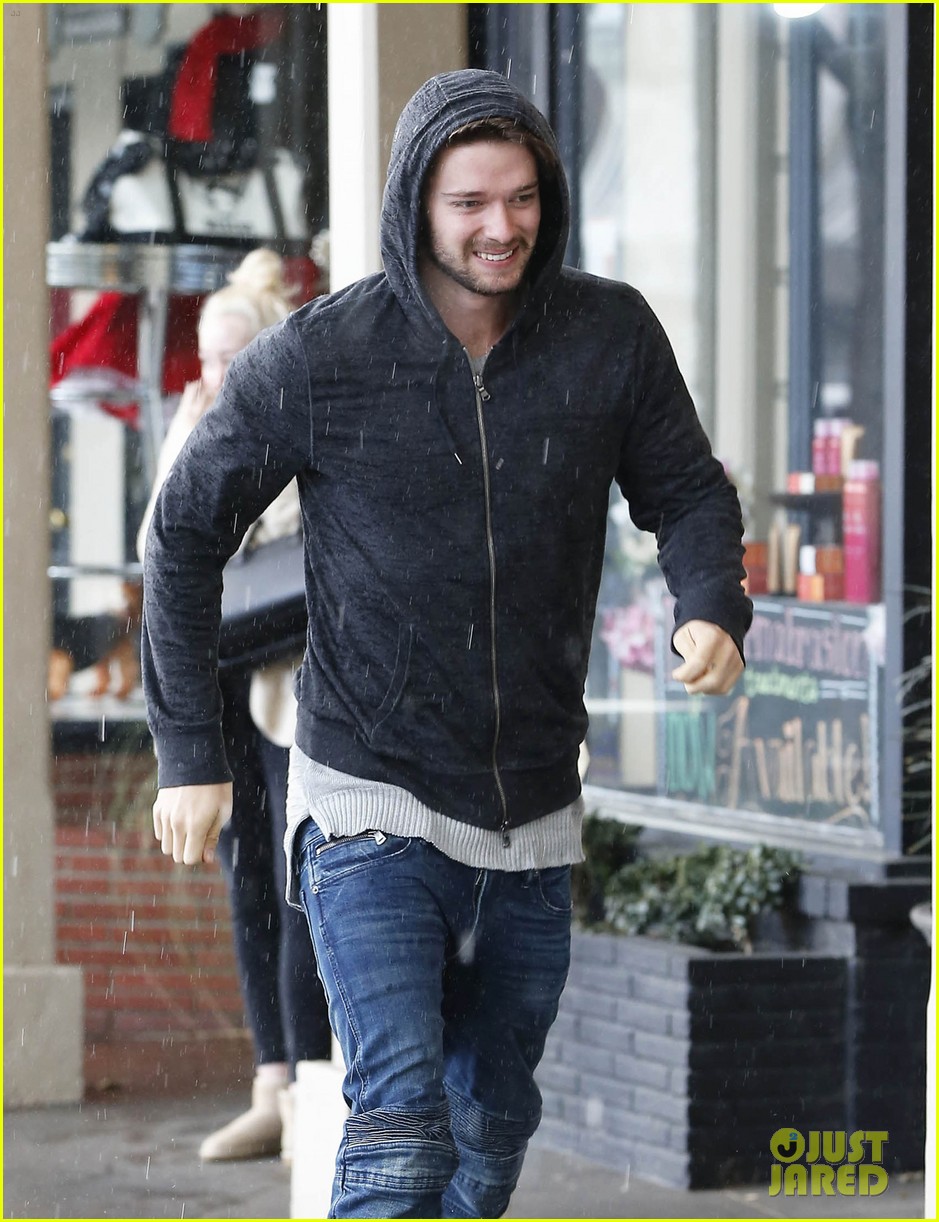 Patrick Schwarzenegger Braves Torrential Rain for Lunch with Miley ...