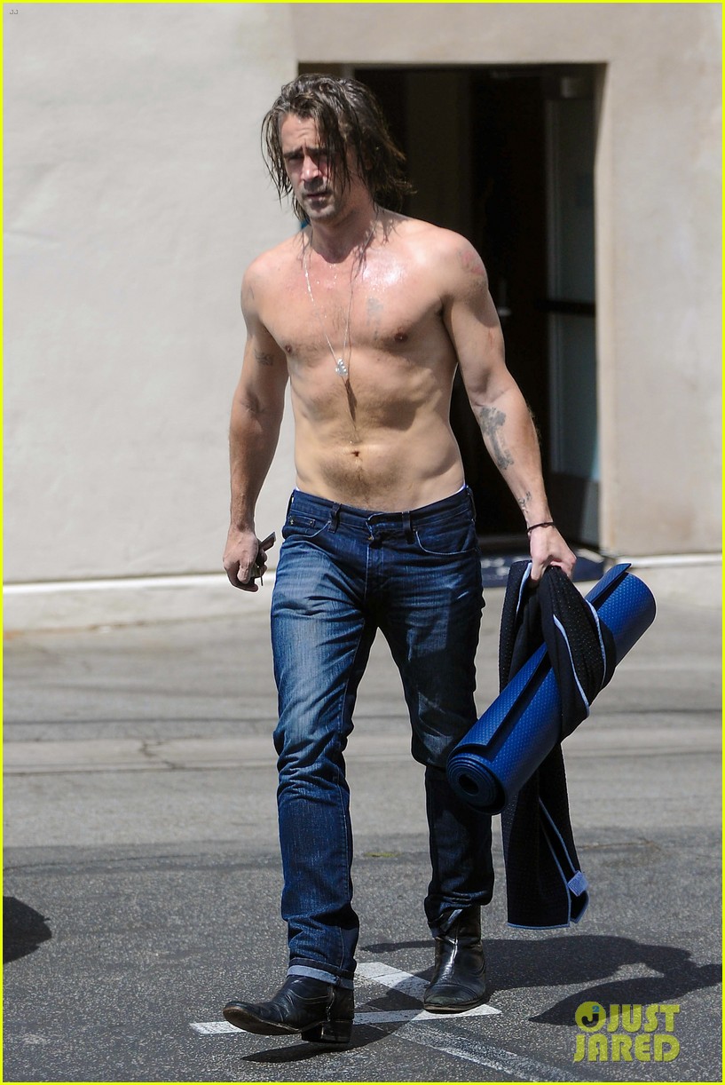 Colin Farrell Strips Off His Sweaty Shirt After Hot Yoga Class: Photo ...