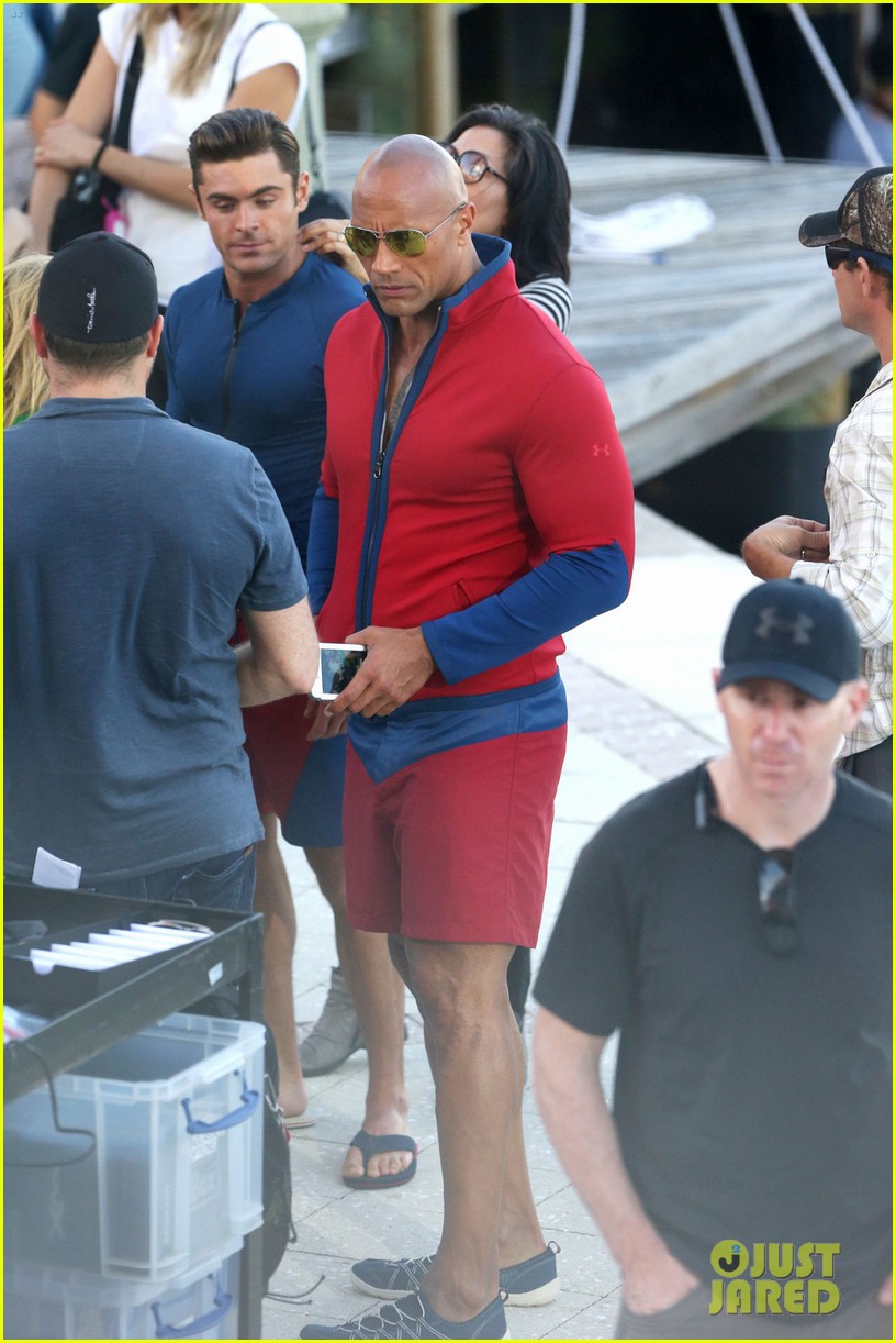 Zac Efron & Dwayne 'The Rock' Johnson Film 'Baywatch' - First On Set ...