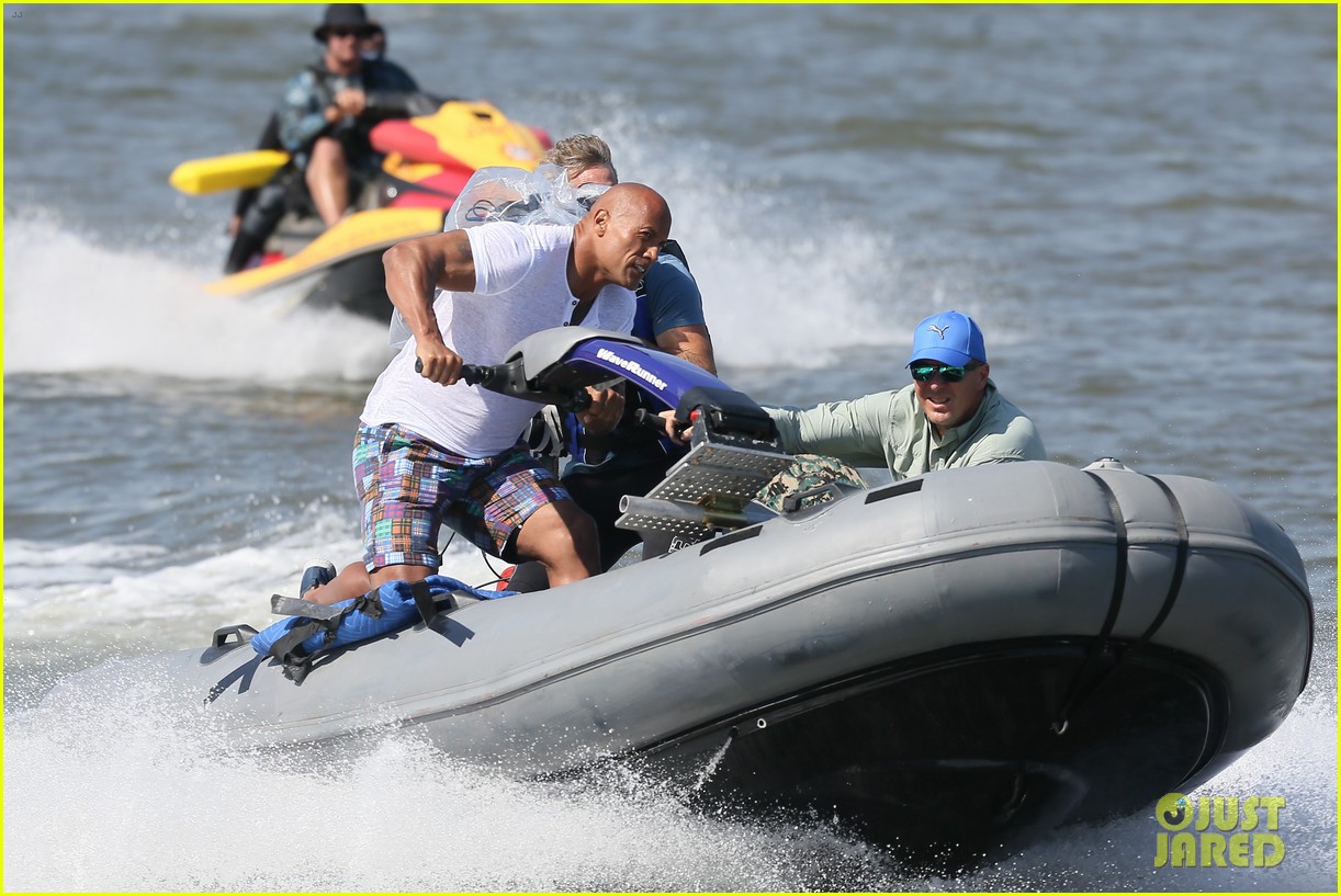 Dwayne Johnson Films 'Baywatch' Action Scenes on the Waves!: Photo ...