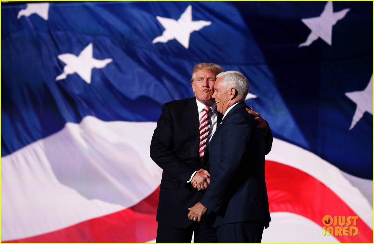 Donald Trump Gives Air Kiss to Running Mate Mike Pence at RNC: Photo ...