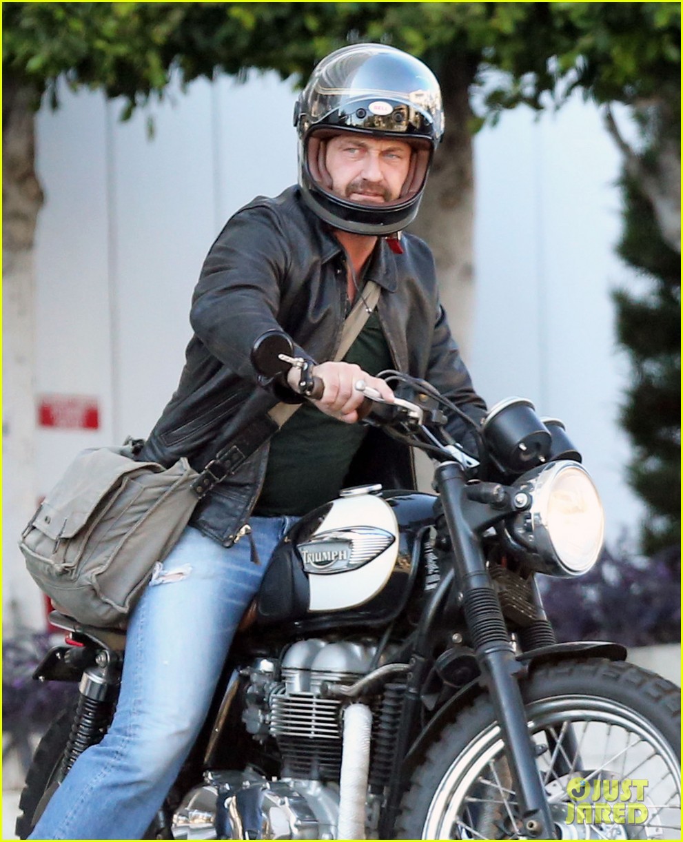 Gerard Butler Hops on His Motorcycle for a Ride: Photo 3783583 | Gerard ...
