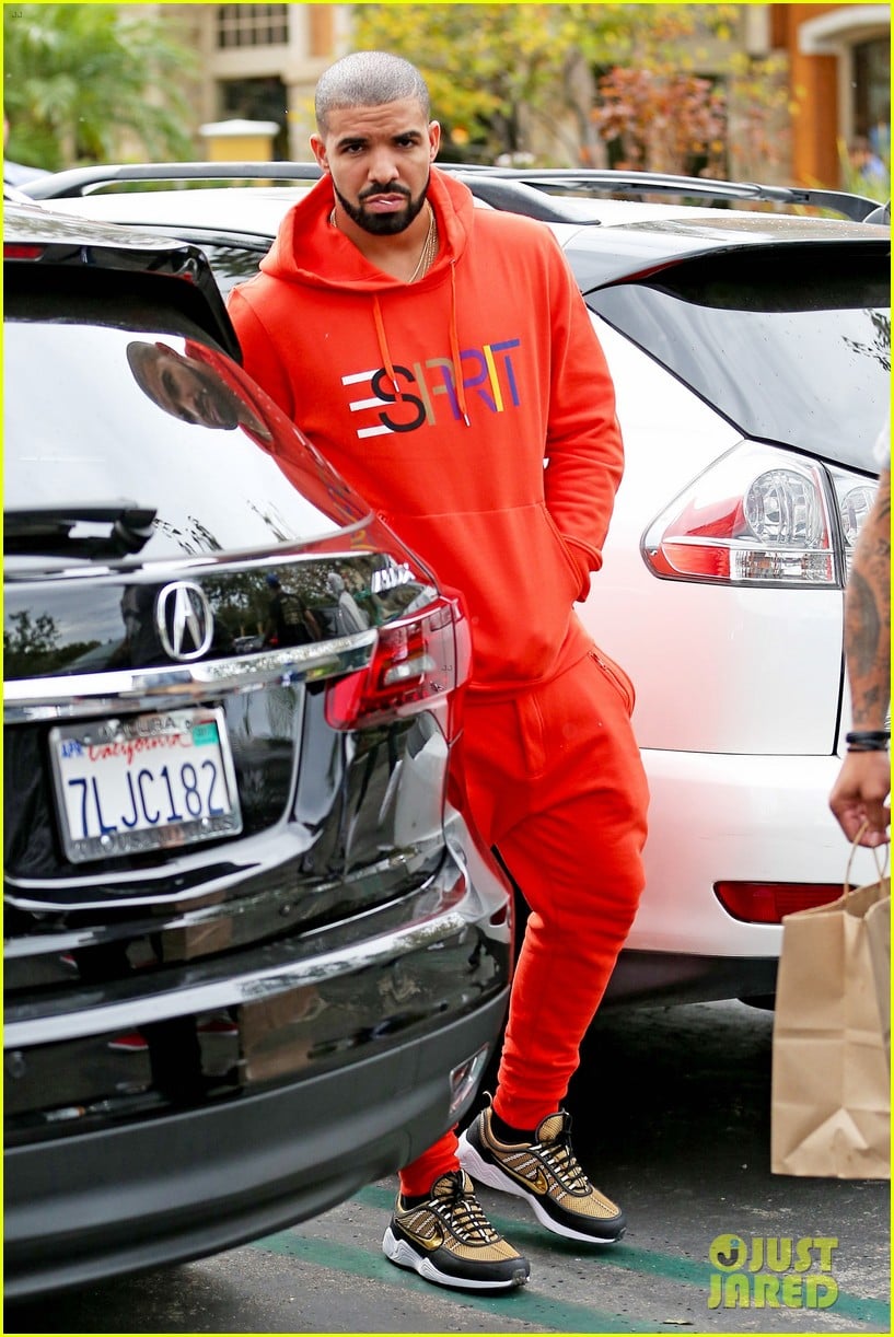 Drake Wears Matching Orange Sweats to Lunch with Friends: Photo 3795309 ...