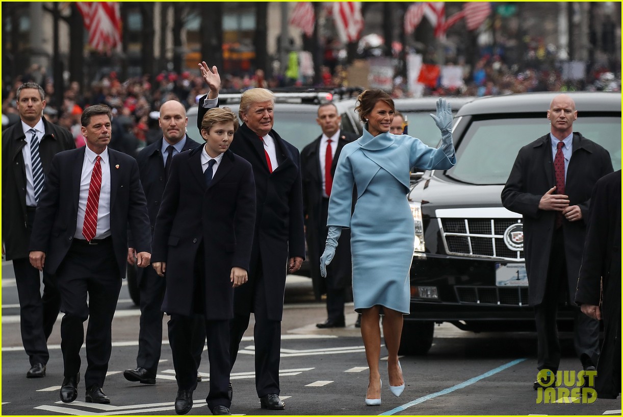 VIDEO: Donald Trump Walks in Inaugural Parade With Melania & Barron: Photo 3845441 | Barron ...