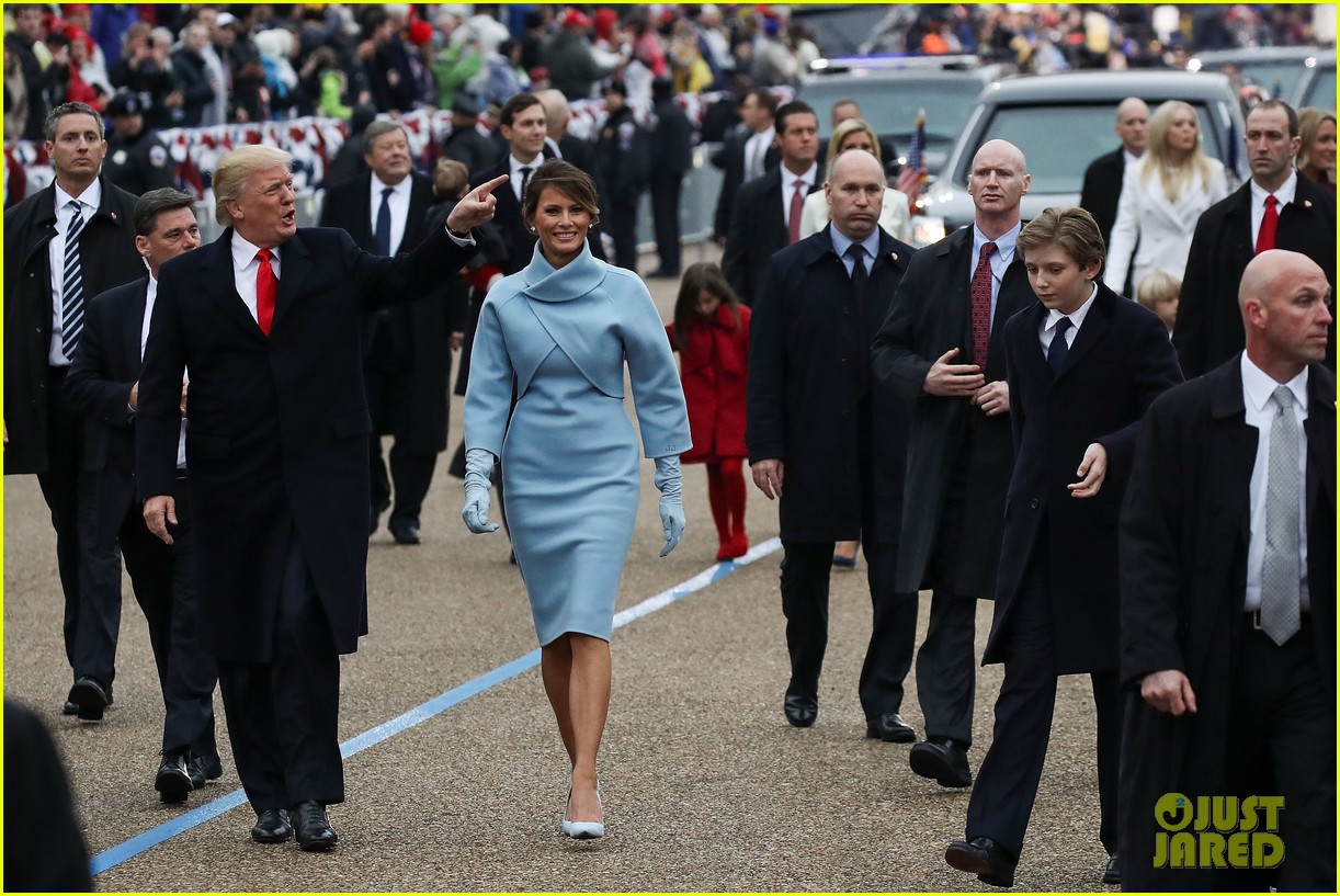VIDEO: Donald Trump Walks in Inaugural Parade With Melania & Barron: Photo 3845442 | Barron ...