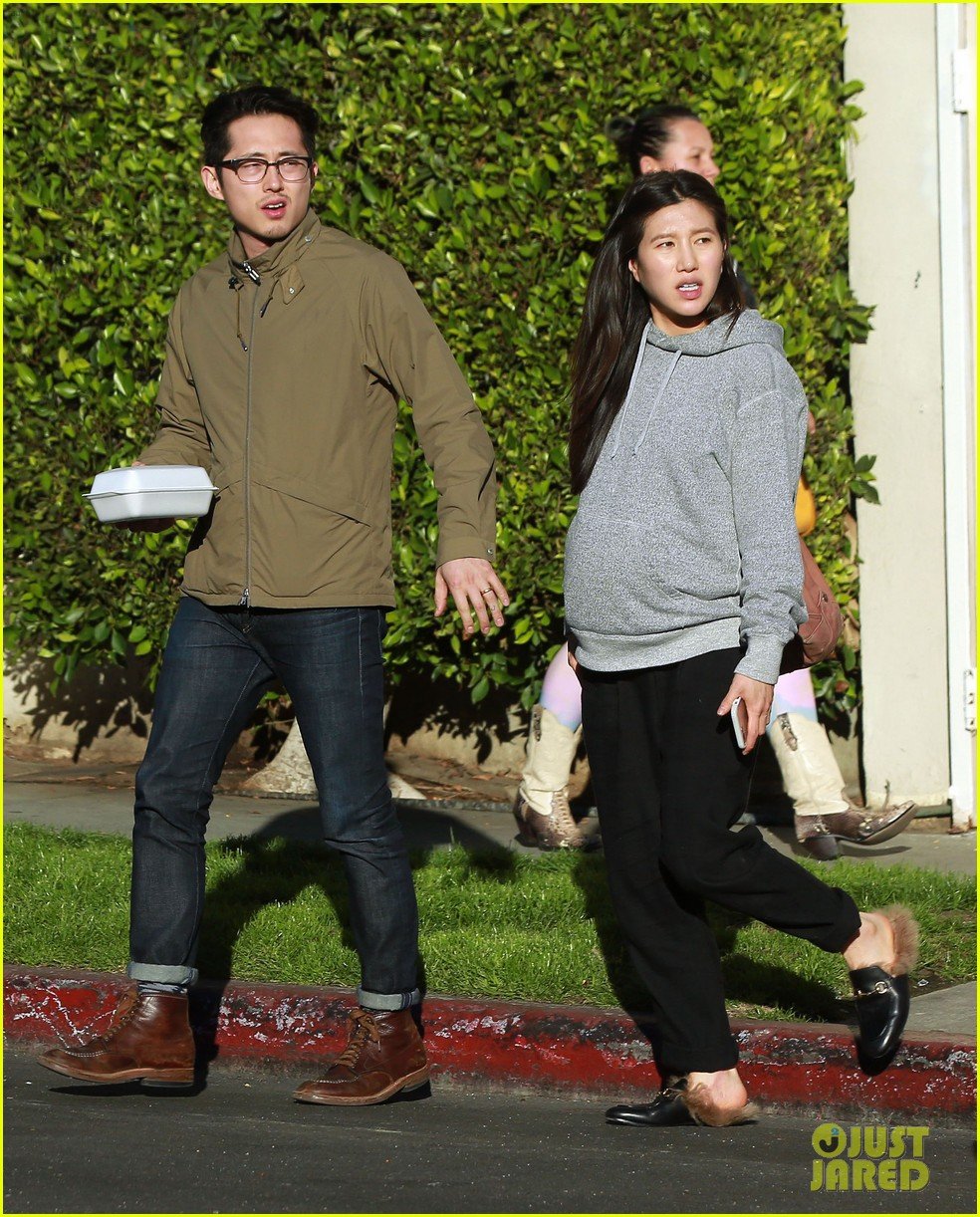 Walking Dead's Steven Yeun Steps Out with Pregnant Wife Joana!: Photo ...