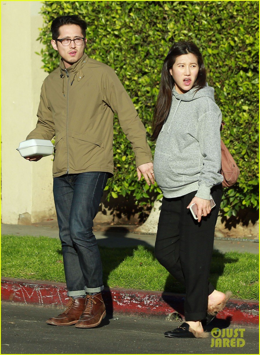 Walking Dead's Steven Yeun Steps Out with Pregnant Wife Joana!: Photo ...