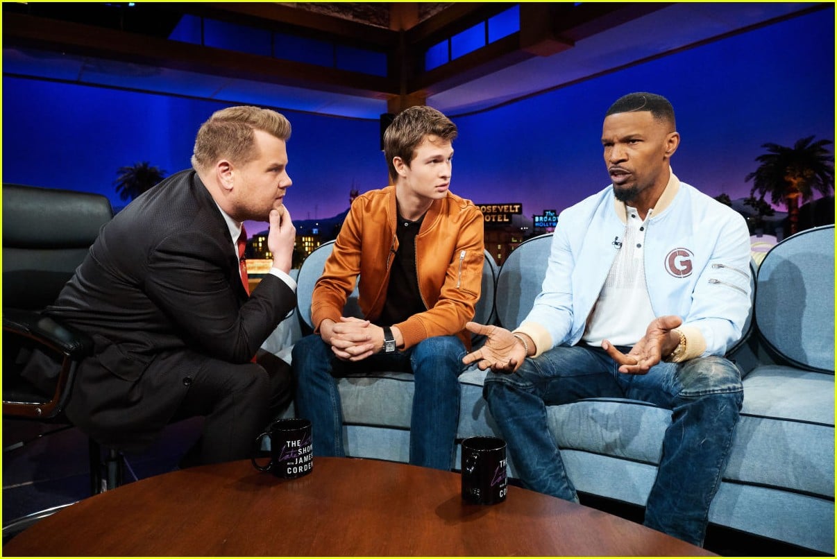 Jamie Foxx, Ansel Elgort, & James Corden Battle in a Riff-Off!: Photo ...
