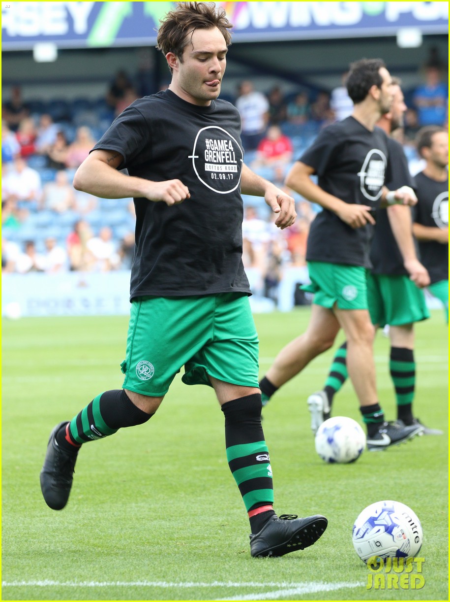 Jamie Dornan & Ed Westwick Play in London Charity Soccer Match: Photo ...