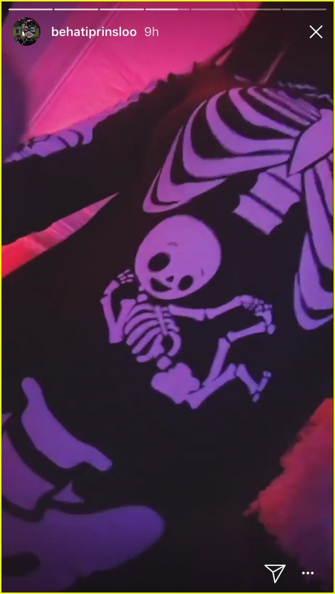 Behati Prinsloo Nails Halloween Costume with Skeleton Look: Photo ...