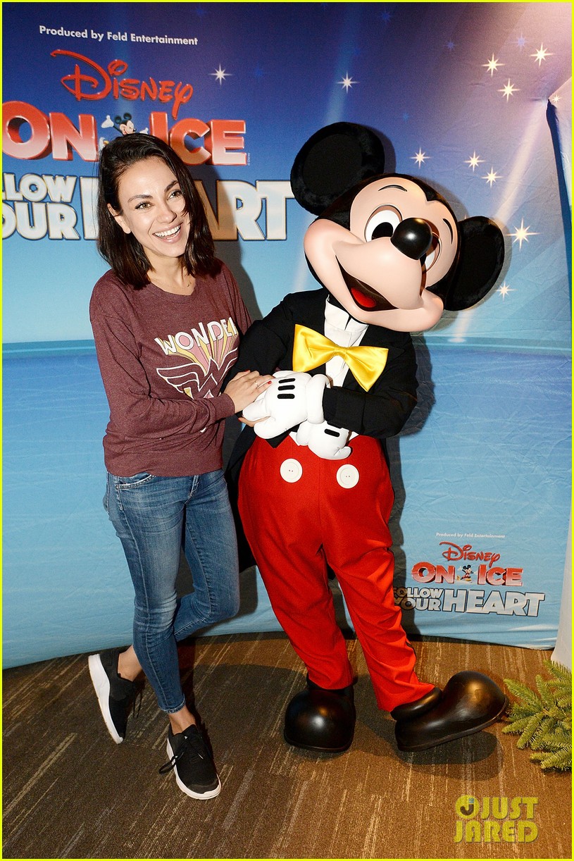 Mila Kunis Is All Smiles With Her Pal Mickey Mouse at Disney on Ice ...