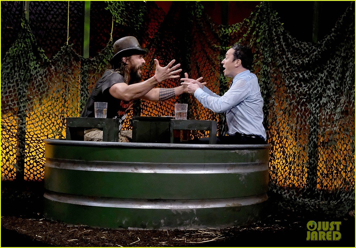 Jason Momoa & Jimmy Fallon Have 'Water War' on 'Tonight Show' - Watch ...