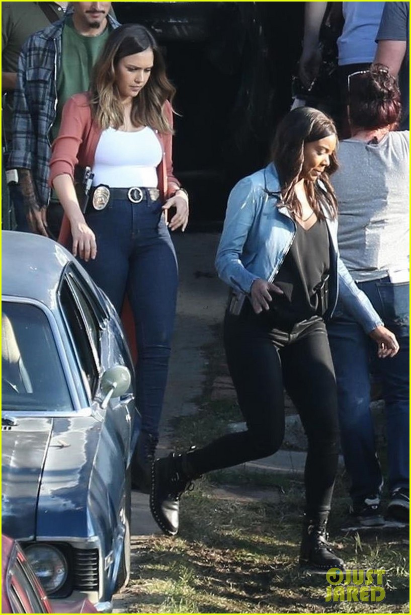 Jessica Alba & Gabrielle Union Spring into Action Filming 'Bad Boys' TV ...