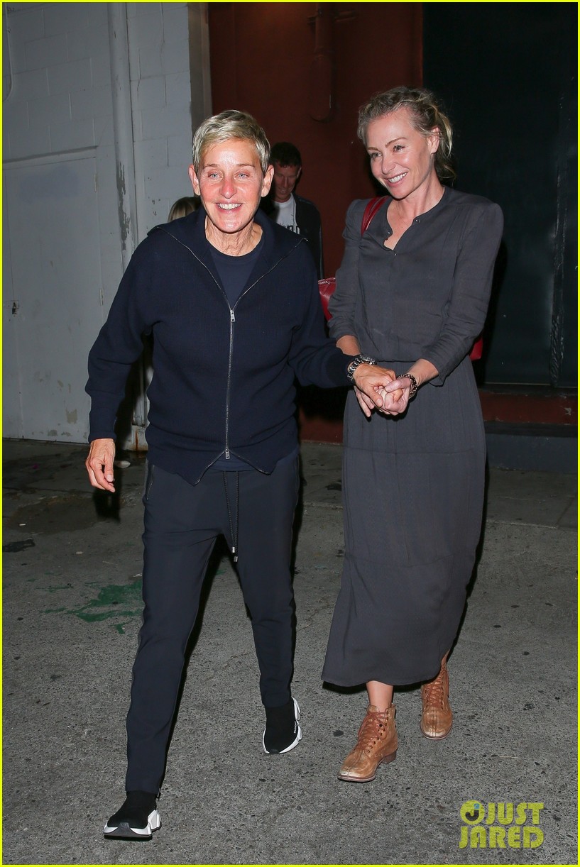 Ellen DeGeneres & Portia de Rossi Hold Hands While Leaving Ellen's ...