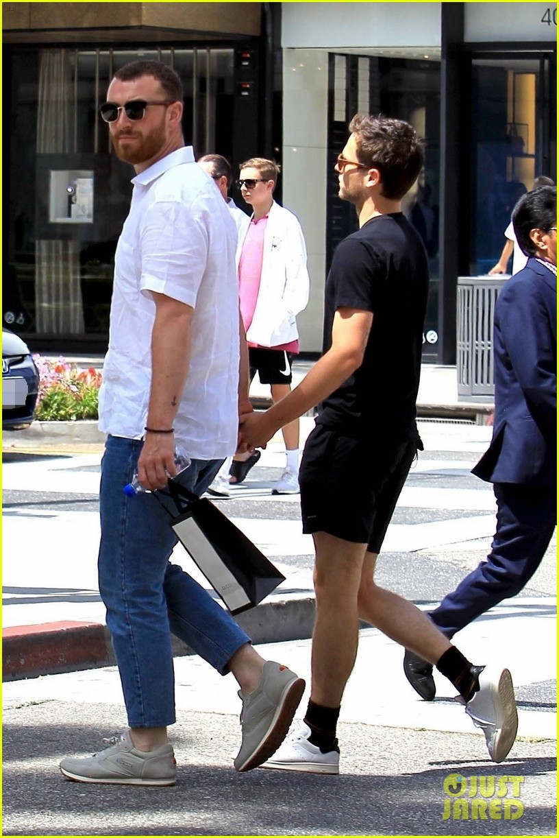 Sam Smith & Boyfriend Brandon Flynn Hold Hands for Rodeo Drive Shopping ...