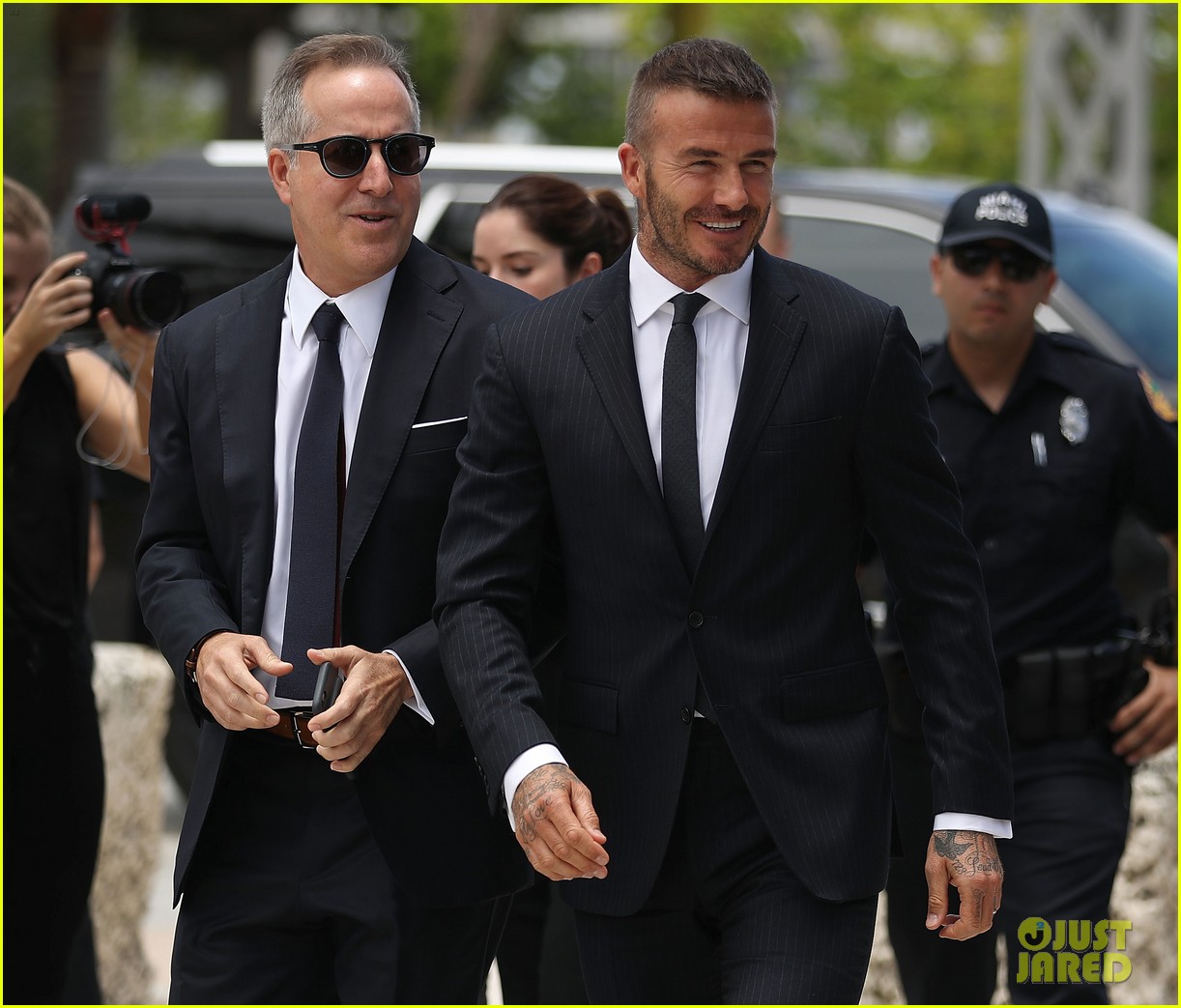 David Beckham Arrives at Business Meeting for New Soccer Stadium in ...