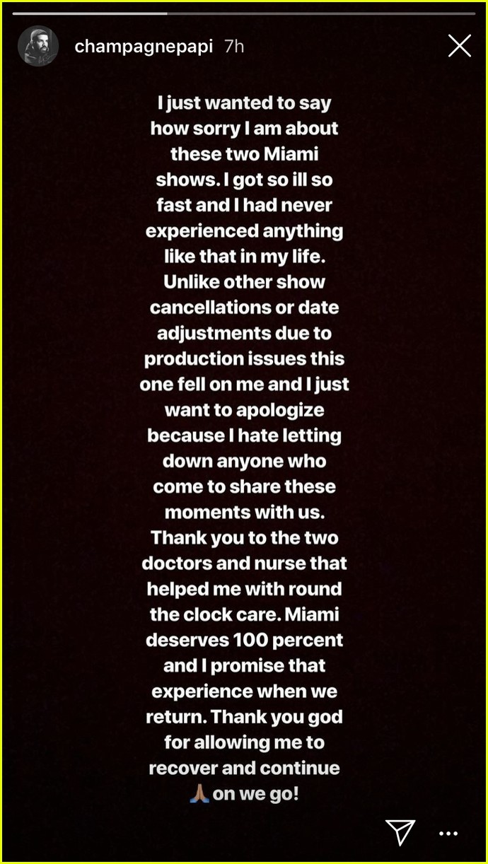 Drake Explains Concert Cancellations: 'I Got So Ill So Fast': Photo ...