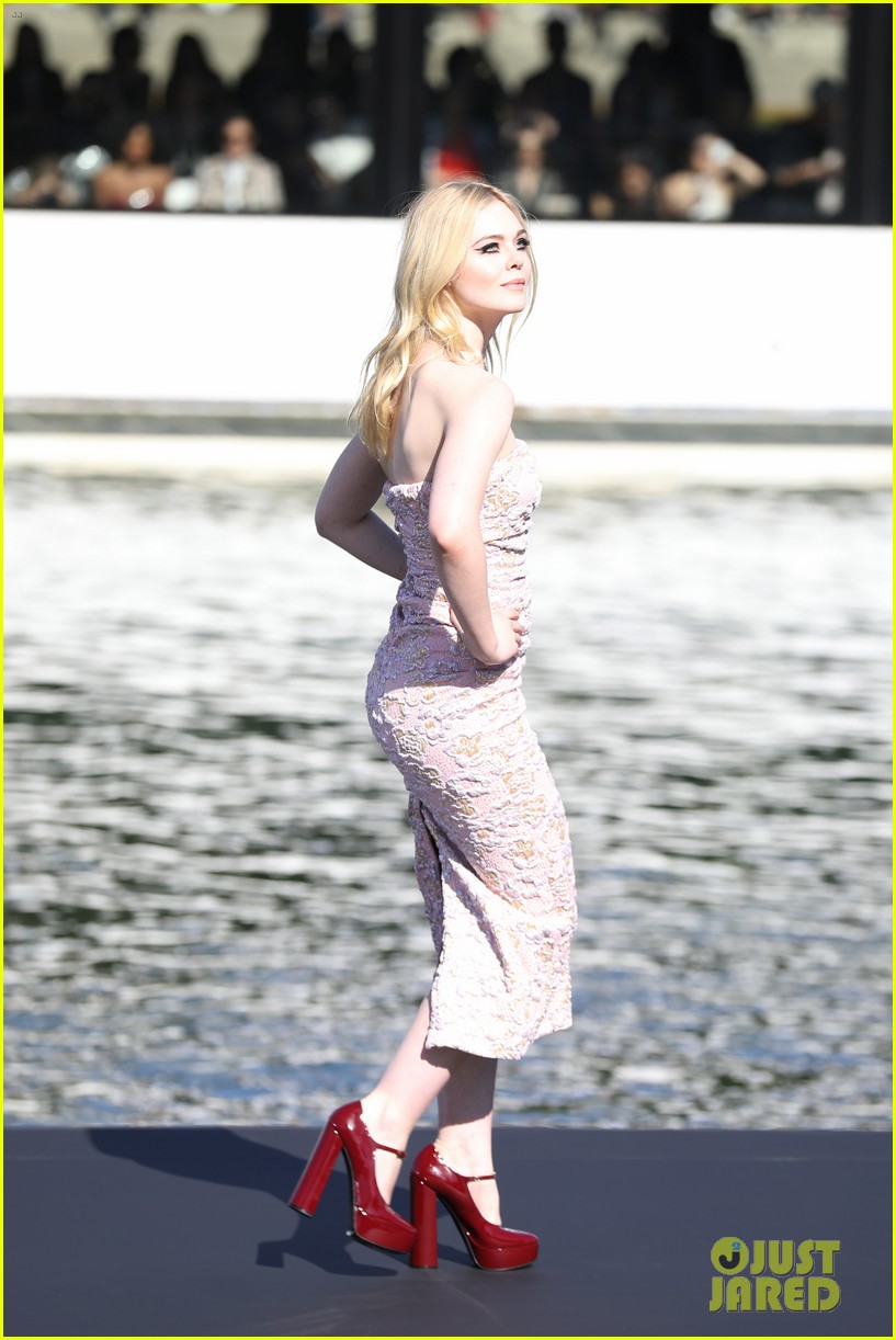 Ashley Benson Sits Front Row as Elle Fanning Walks In L'Oreal Paris ...