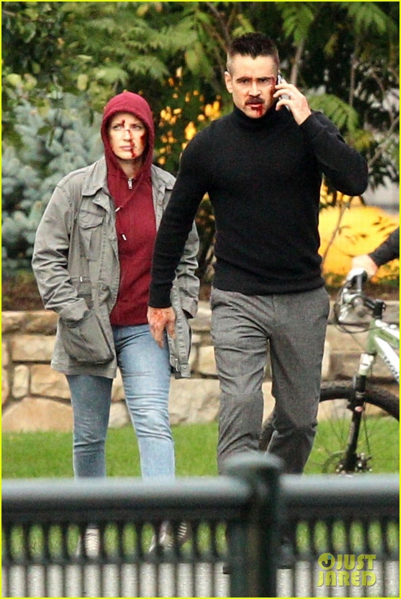 Jessica Chastain & Colin Farrell Are Bloody on the Set of 'Eve'!: Photo ...