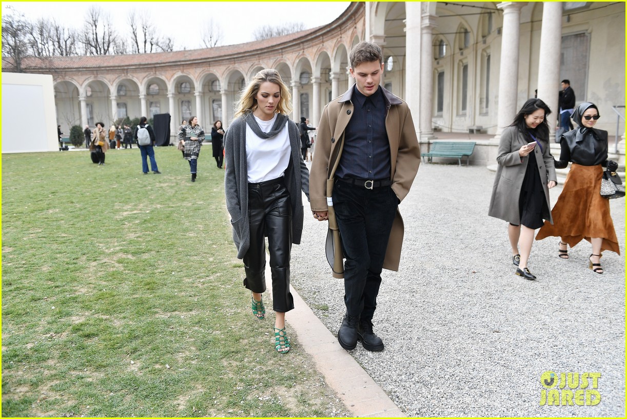Jeremy Irvine & Girlfriend Jodie Spencer Take in Milan Fashion Week ...