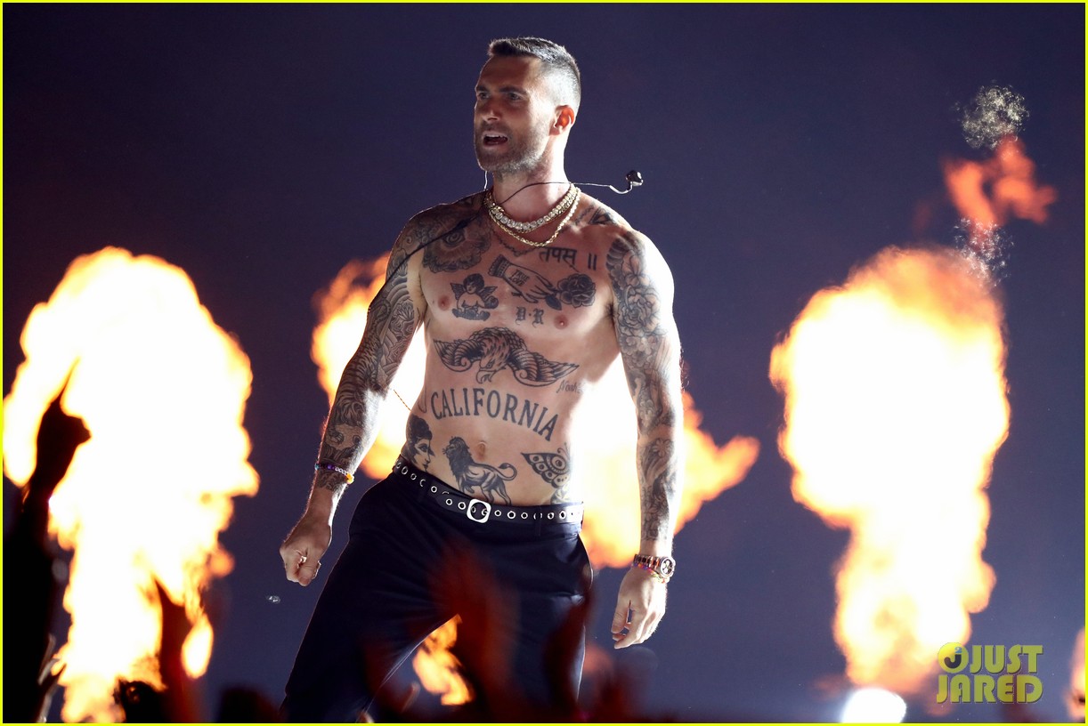 Adam Levine's Hottest Shirtless Photos from Super Bowl 2019!: Photo ...