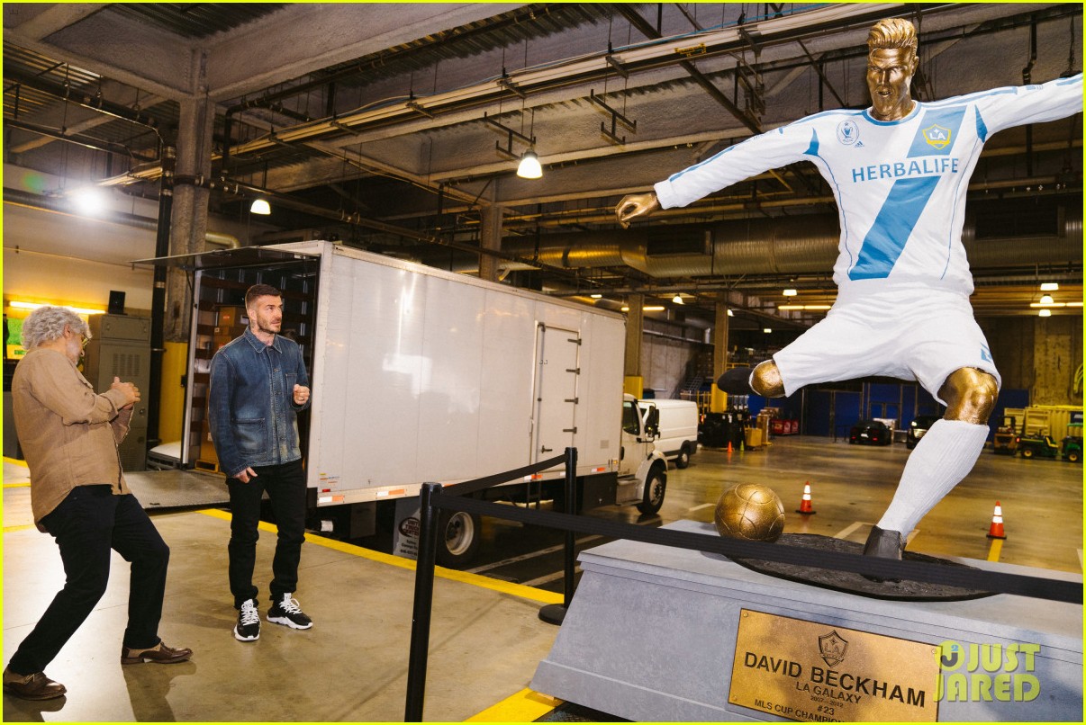 James Corden Pranks David Beckham With Hideous Statue of Himself ...