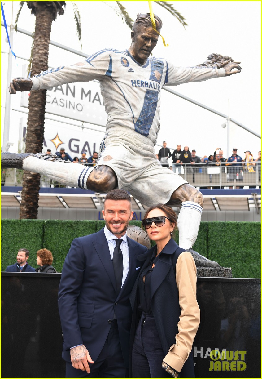 David Beckham is Supported by Wife Victoria at Unveiling of His Statue ...