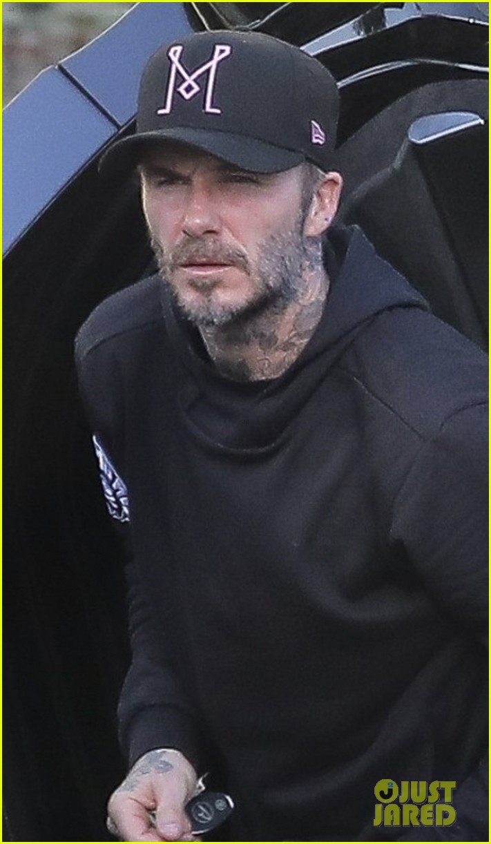 David Beckham Shows Off His Sports Car While Getting in a Morning ...
