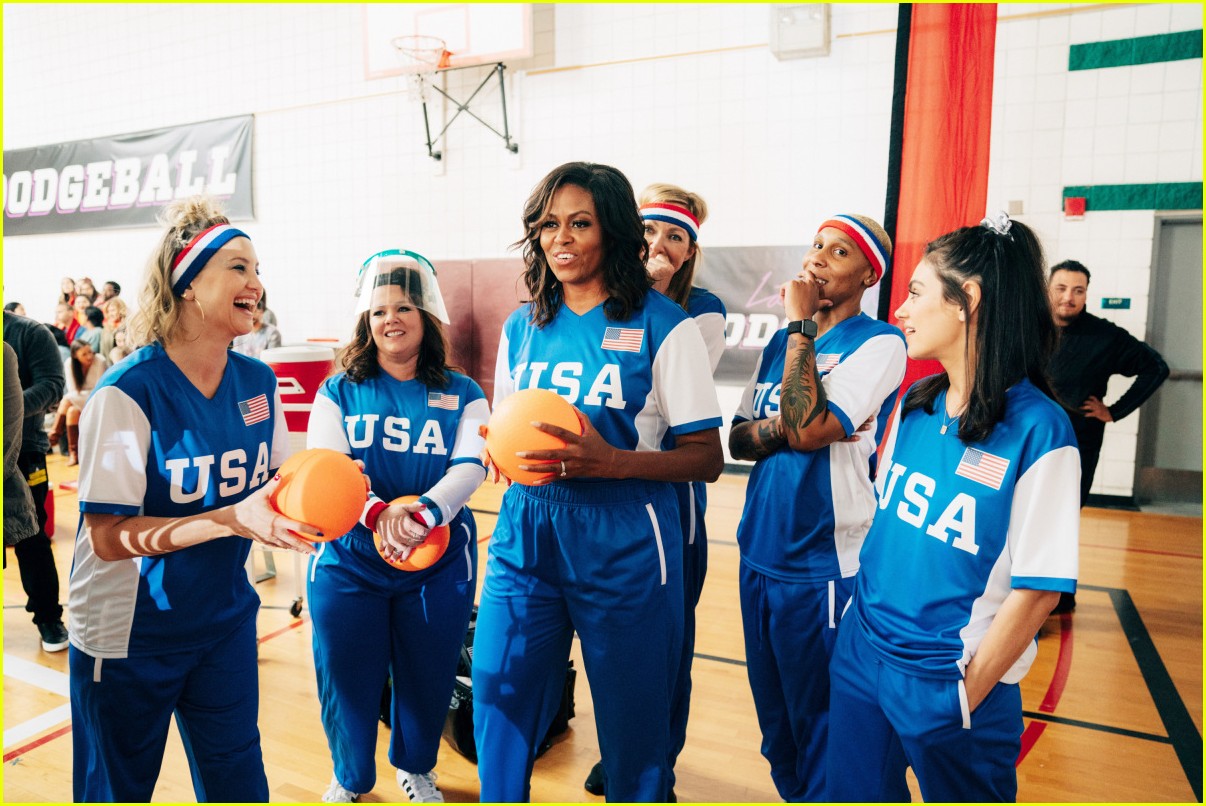 Michelle Obama & James Corden Face Off in a Celebrity-Filled Dodgeball ...