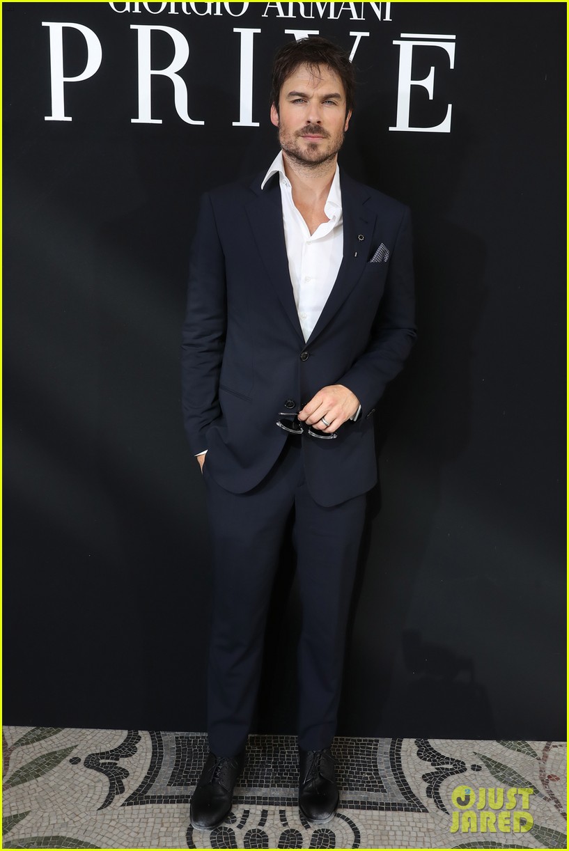 Ian Somerhalder & Nikki Reed Share Romantic Kiss at Armani Show in ...