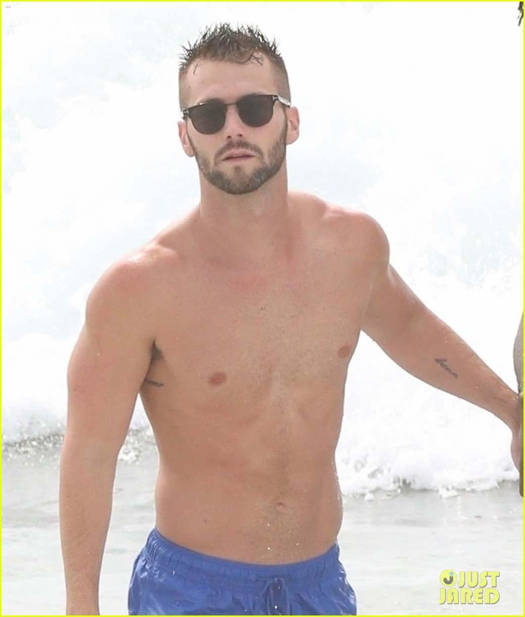 NFL Player Ryan Russell Hits the Beach with Boyfriend Corey O'Brien ...